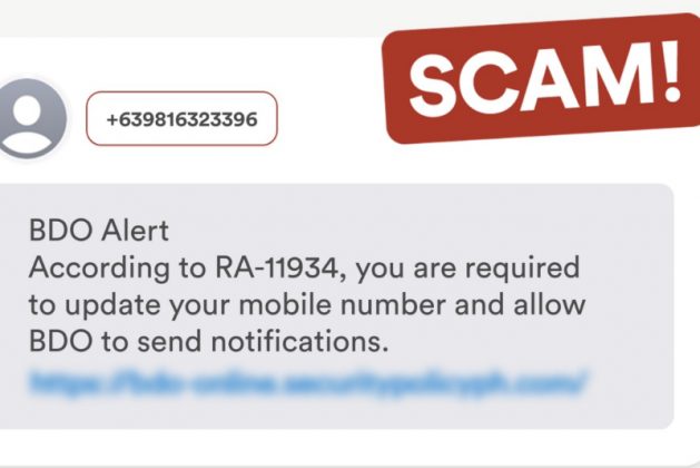 BDO warns customers vs fake SIM card registration number update