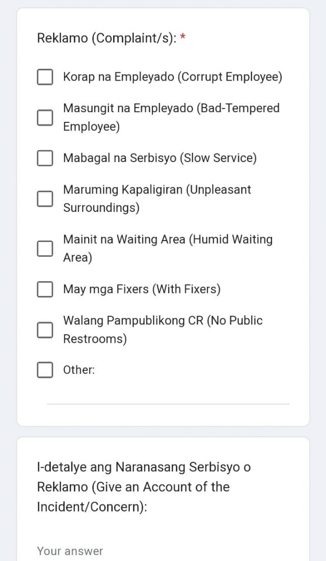 PSA: Complaints, concerns can now be reported to LTO through new online ...