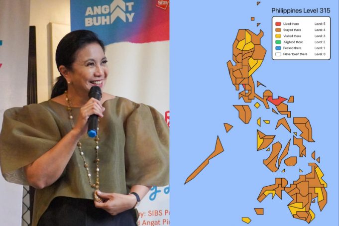 Robredo shares own version of 'My Philippines Travel Level' online map